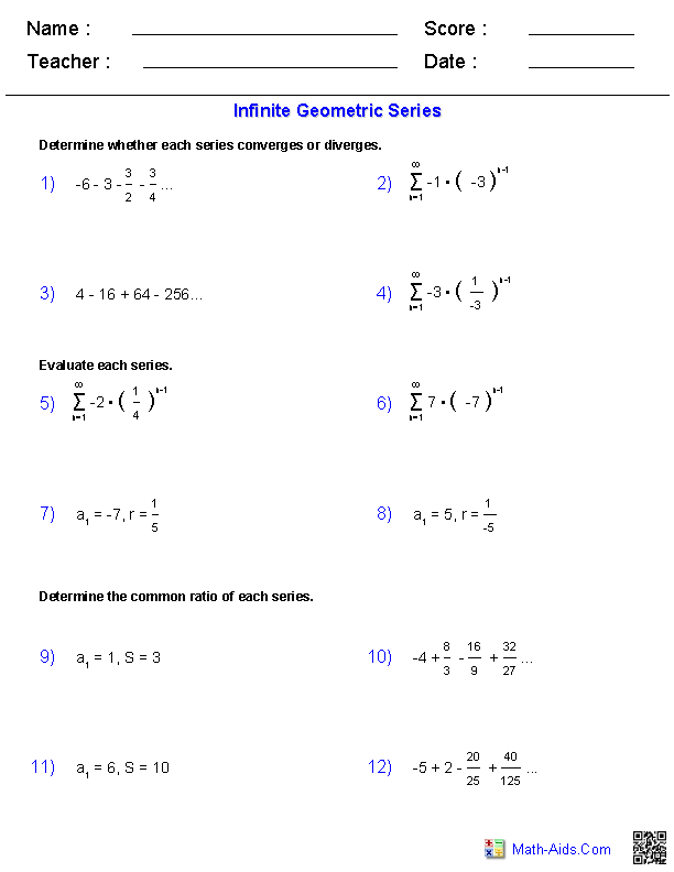 Infinite Geometric Series Worksheet Free Download Gmbar co Infinite Geometric Series Worksheet Free Download Gmbar co