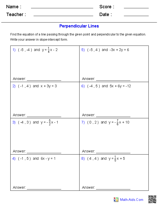  Parallel And Perpendicular Equations Worksheet Free Download Goodimg co