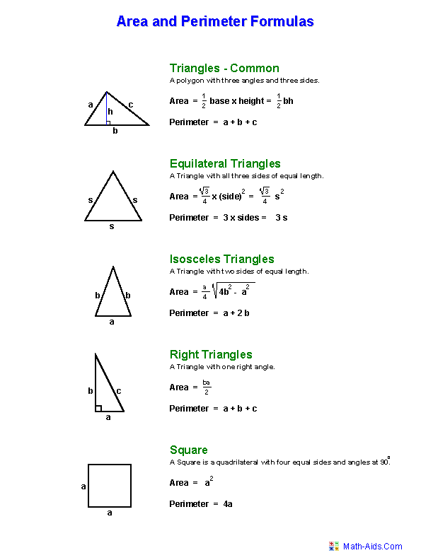 Geometry Worksheets Area And Perimeter Worksheets